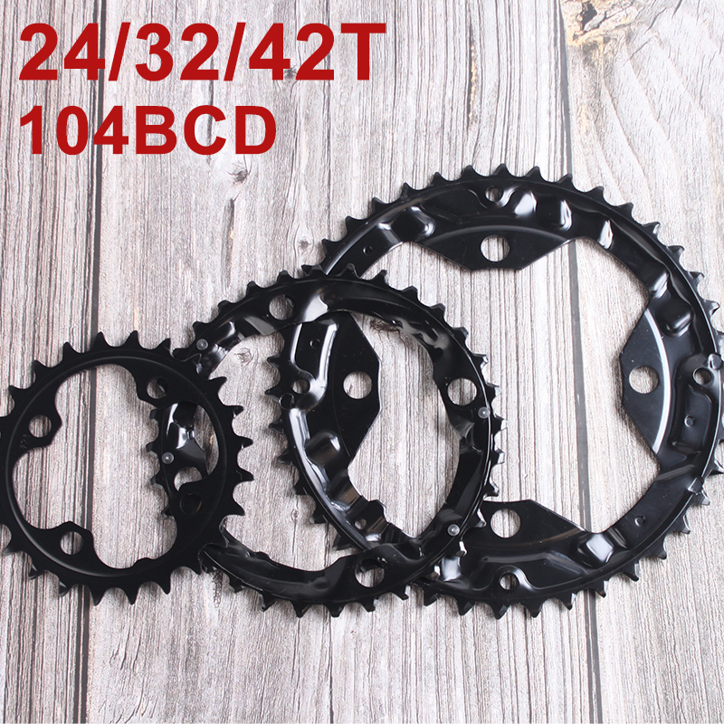64 104BCD Chainring MTB bicycle 24t 32t 42t MTB Bicycle Chain Ring 3*10S Triple Mountain Bike ...