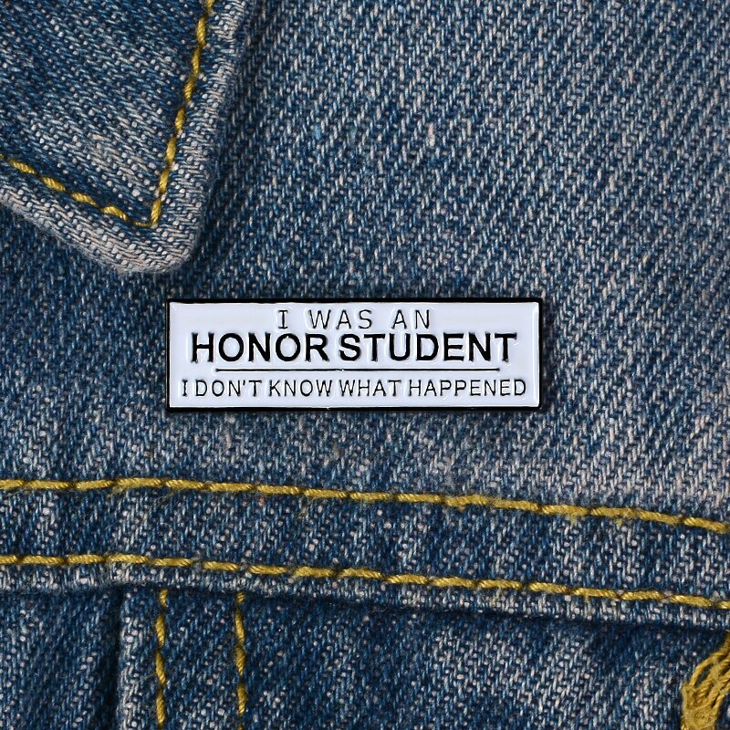 Slogan Pin Outstanding Student Brooch Pin Comic Lapel Pins Badges Shirt ...