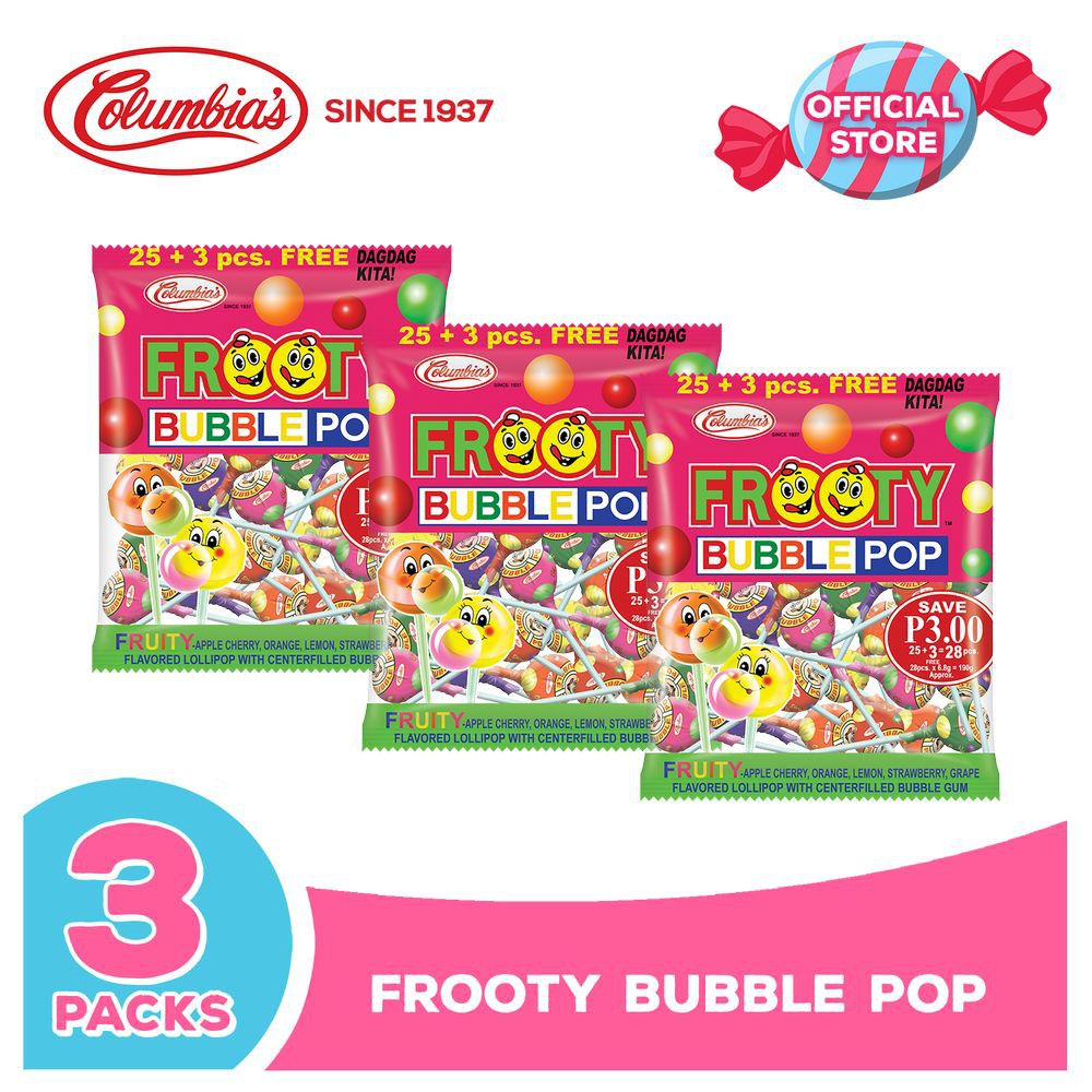 Columbia Candies: Frooty Bubble Pop Lollipop Bundle Bundle of 3 ...