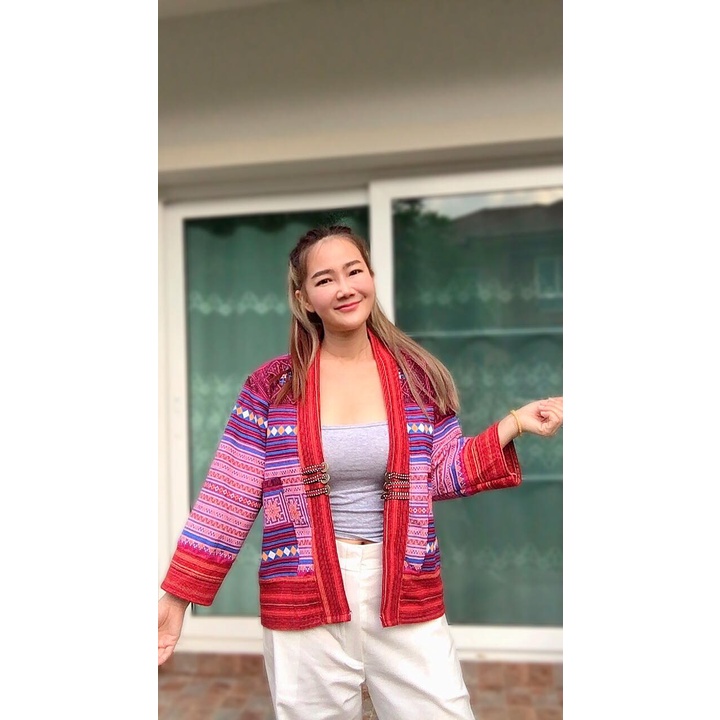 Large Size Coat Chubby Girl Native Decorated With Karen Border. Lanna ...