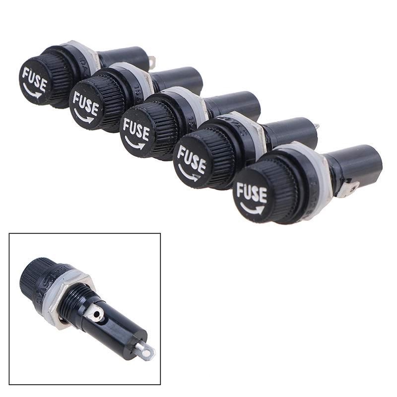 5PCS 250V Panel Mount Screw Cap Fuse Holder Glass Case 5x20mm 6x30mm ...