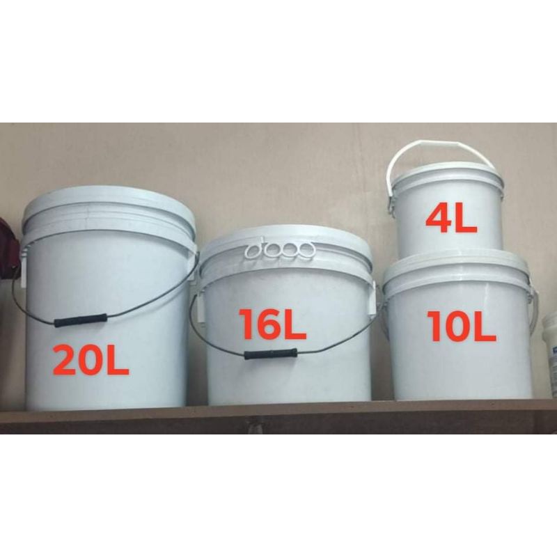 industrial pail with cover and handle. 20L 16L 10L and 4L | Shopee Philippines