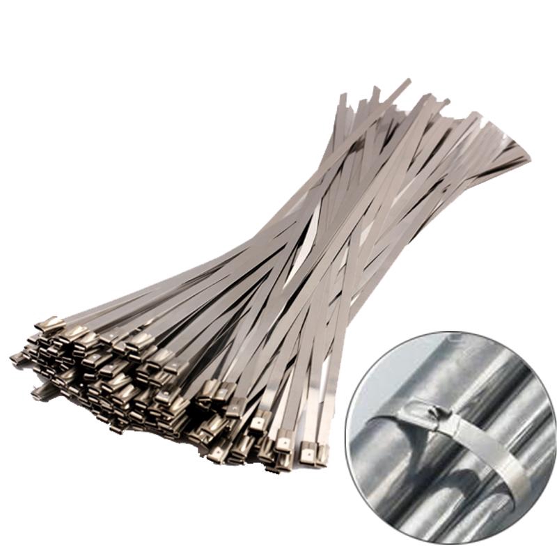 20 pcs Metal Zip Ties / 11.8" 304 Stainless Steel Exhaust Wrap Coated ...