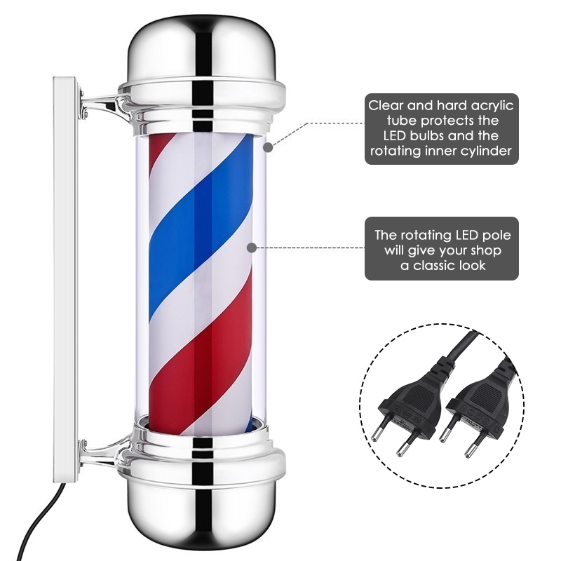 220V/110V Red White Blue Barber Shop Wall Hanging LED Downlights Pole ...