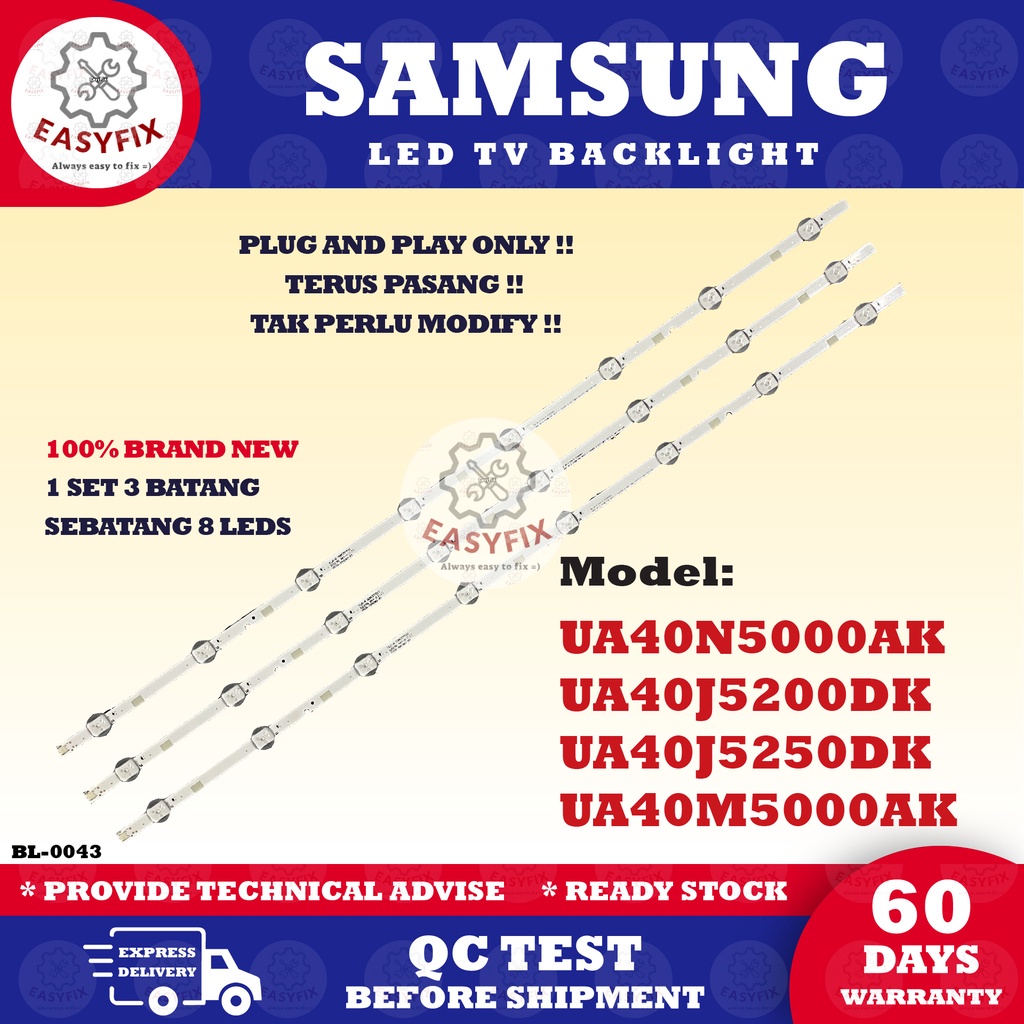 UA40N5000AK / UA40J5200DK / UA40J5250DK / UA40M5000AK SAMSUNG 40 INCH ...
