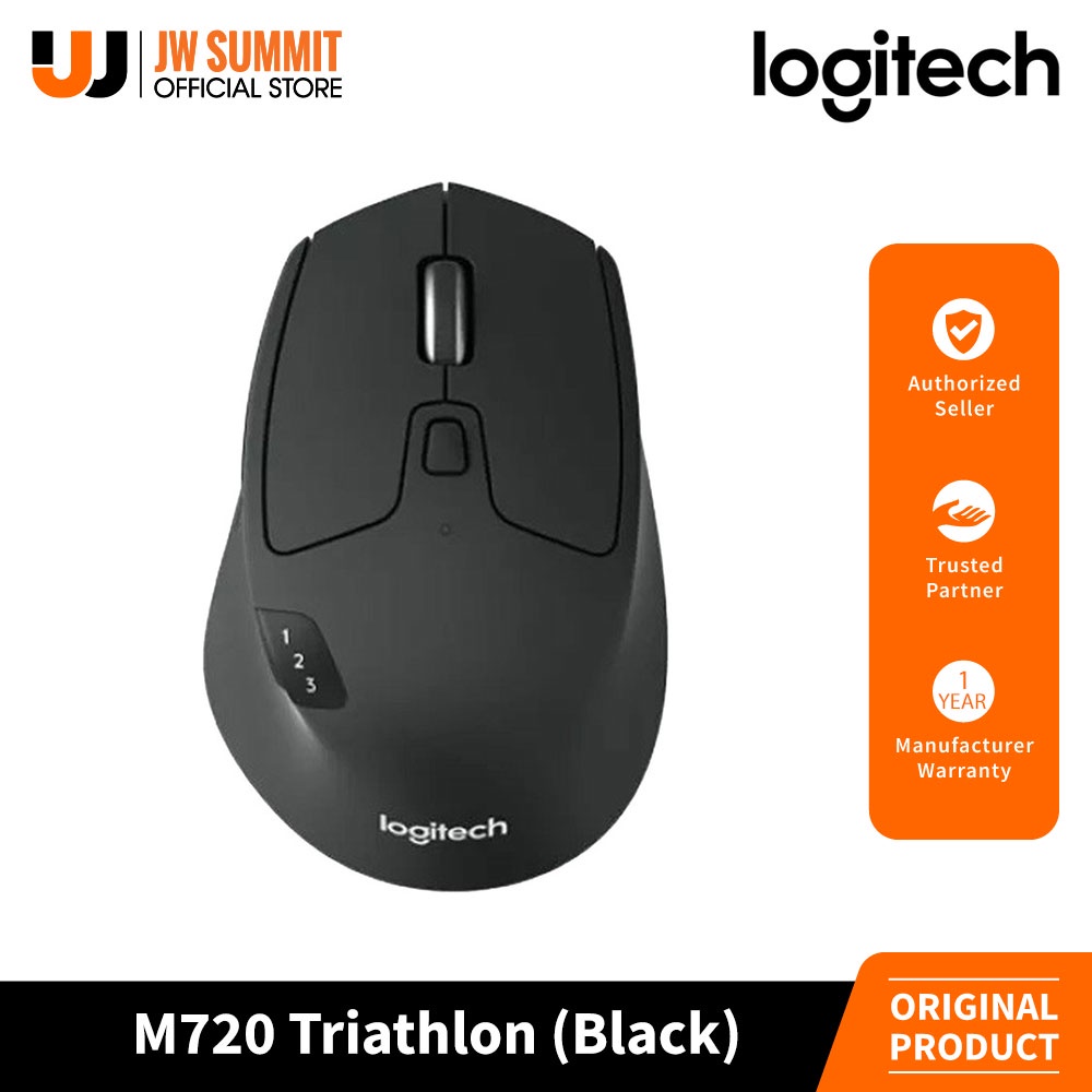 Logitech M720 Triathlon Multi-device Wireless Optical Mouse (Black ...