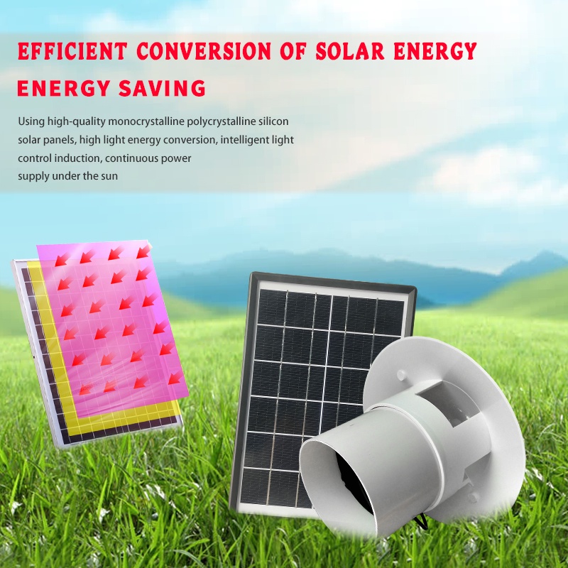 Solar 12V circular exhaust fan 4 inch 100 air duct ventilation 10cm ...