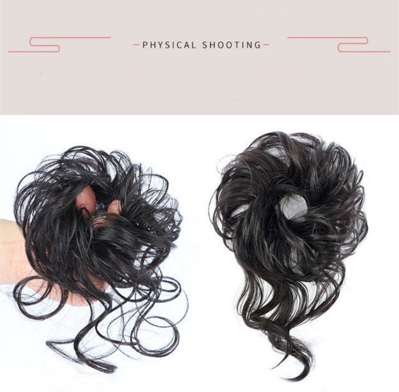 Wig Female Fluffy Natural Octopus Hair Bag Ball Headdress Bride Flower ...