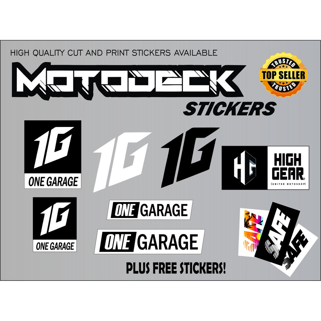 Motodeck 1G OneGarage High Quality Motorcycle stickers | Shopee Philippines