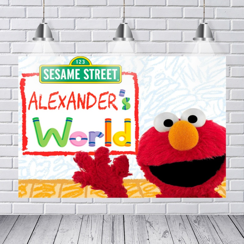 Background Photography DIY Sesame Steet Red Elmo World Birthday Party ...