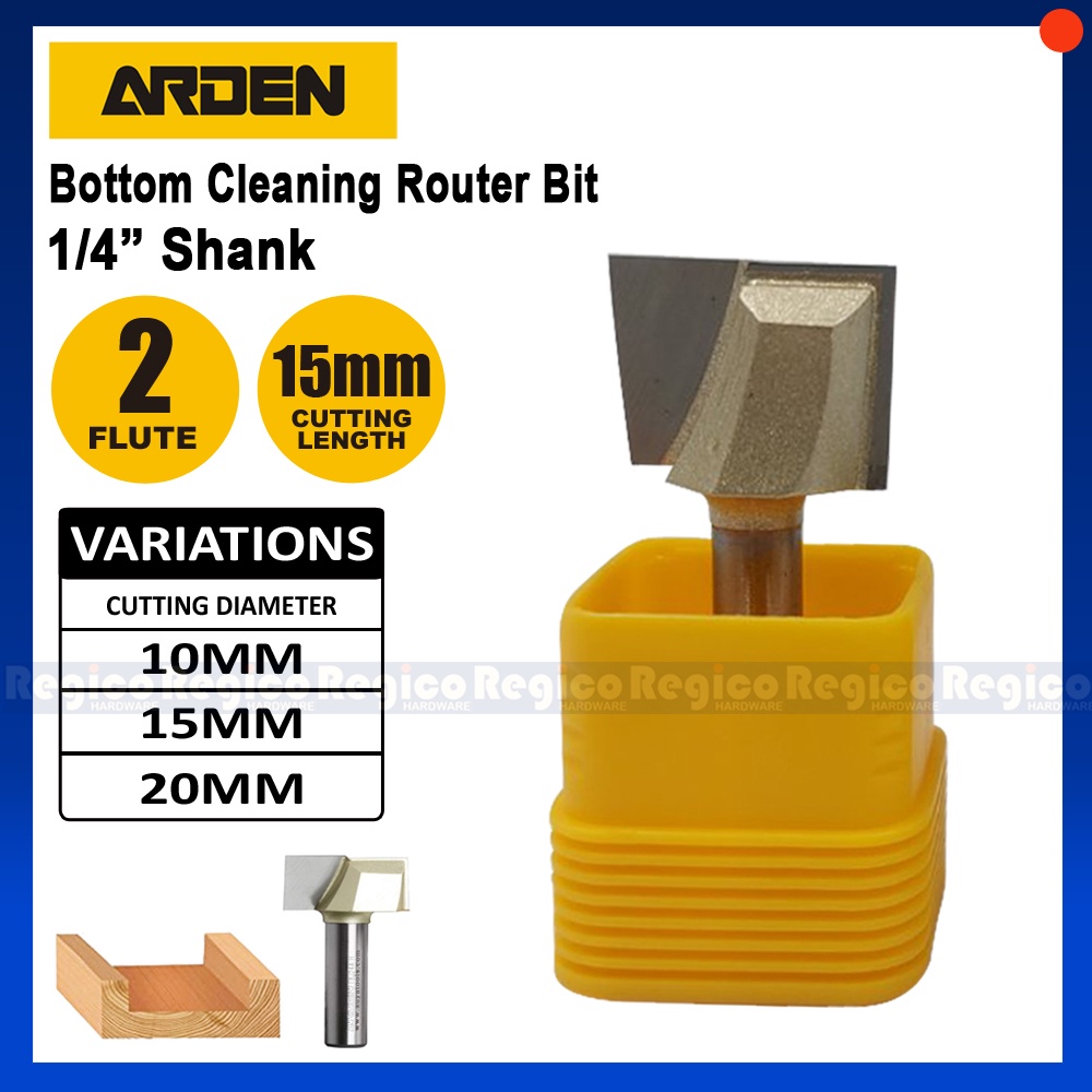 Arden 1/4 Shank Bottom Cleaning Router Bit for Plunge Router #0117 ...