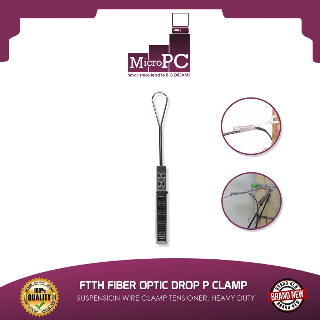 FTTH FIBER OPTIC DROP P CLAMP, SUSPENSION WIRE CLAMP TENSIONER, HEAVY ...