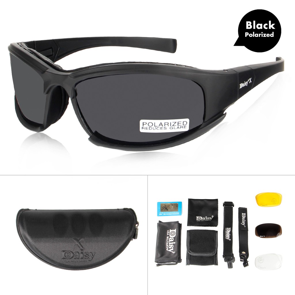 4 Lens Queshark Daisy X7 Camouflage Goggles Men Military Polarized ...
