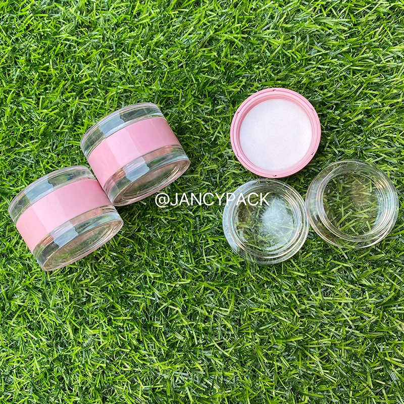 JANCY PACK 5g two layers empty pink round lip balm scrub container ...