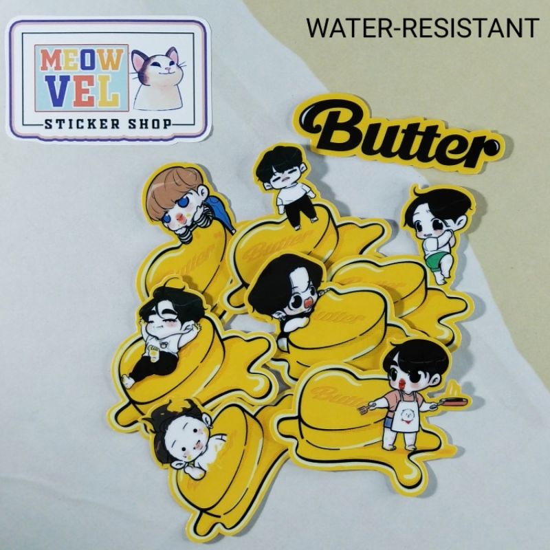 BTS chibi Butter //water-resistant laminated Sticker Pack (meowvel ...