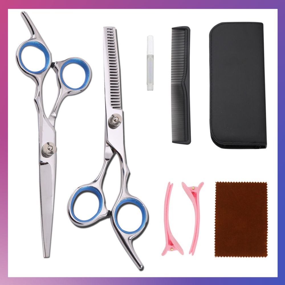 R&Y | 8pcs Scissor Set Hair Cutting Scissor Tool Set with Leather Case ...