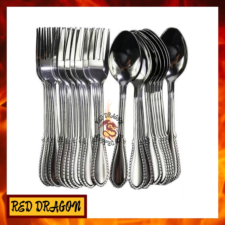 1 Dozen Spoon and Fork Cutleries 12pcs Cutlery Kutsara Tinidor ...