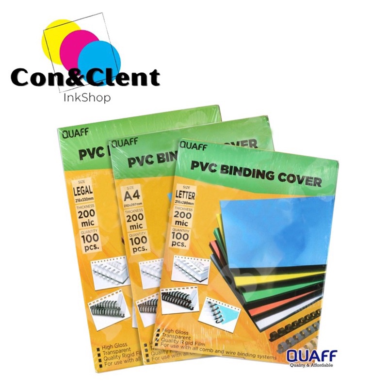 Quaff clear pvc binding cover (100 sheets/pack) Short, a4 and Long | Shopee Philippines