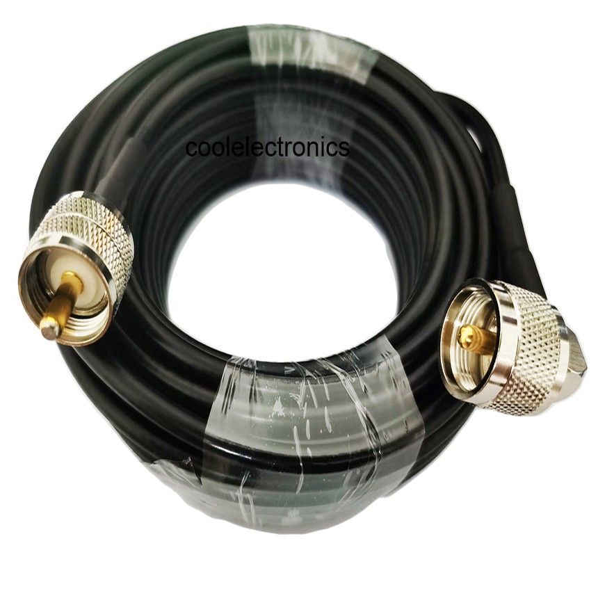 RG58 Coaxial Cable UHF PL259 Male to UHF Male Plug 90 Degree Connector ...