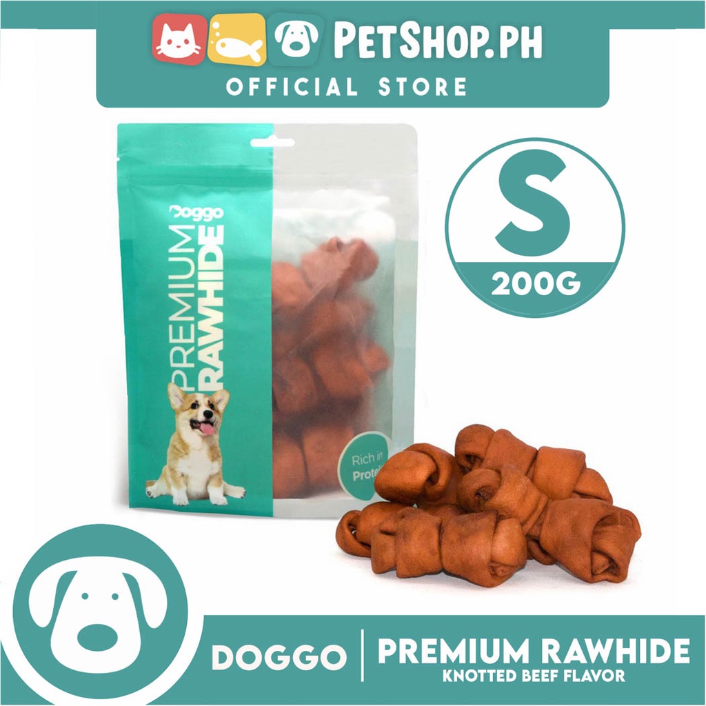 Doggo Premium Rawhide Knotted Beef Flavor (Small) | Shopee Philippines