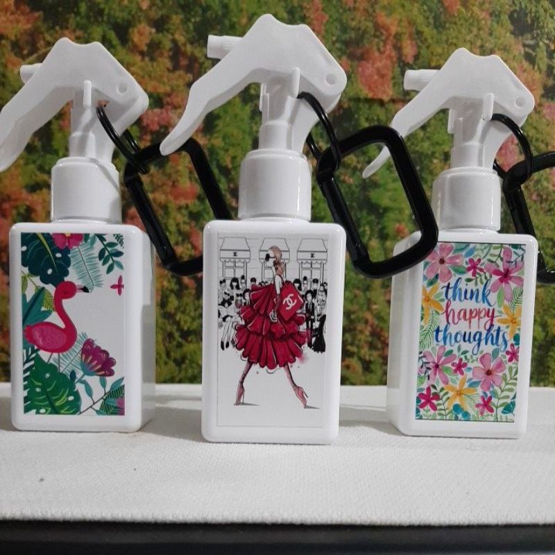 Rectangular Spray bottle with Carabiner/Keychain 100ml FREE STICKER ...