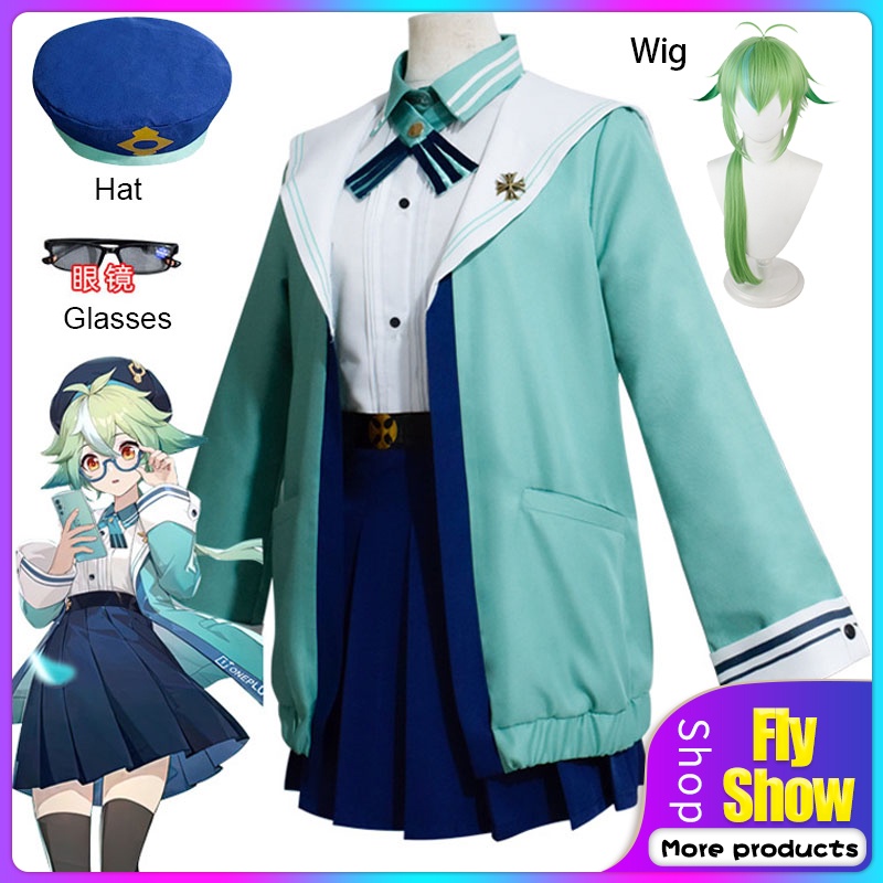 Genshin Impact Sucrose Cosplay Costume Women's JK Uniform Outfit and ...
