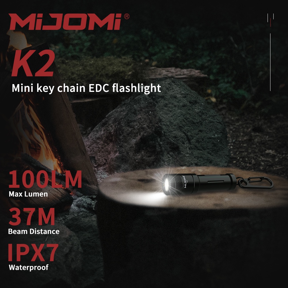Mijomi K2 Mini Keychain Flashlight 100Lumens Samsung LED AAA battery ...