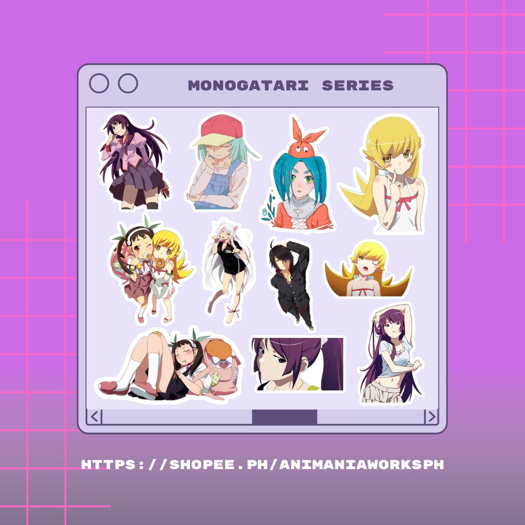 Anime Stickers / Monogatari Anime Sticker Collection / Laminated Vinyl ...