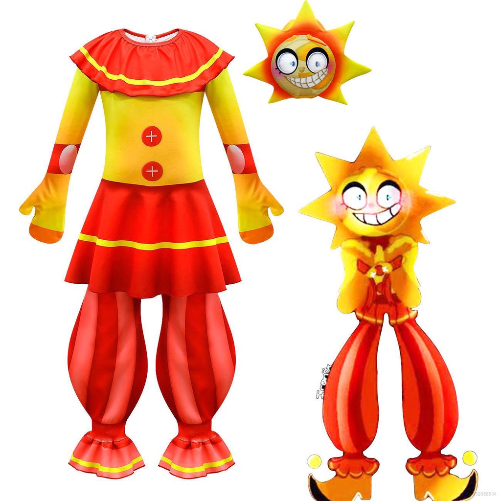 YYDS FNAF Security Breach Sundrop Cosplay Costume Child Coverall Onesie ...