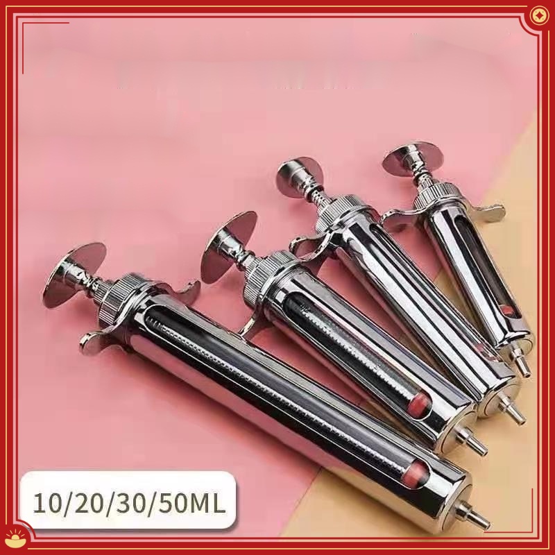 【In Stock】Veterinary Metal Syringe Pig Ox Sheep Use Stainless Steel ...