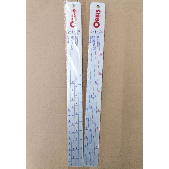 MIXING RULER FOR CLEAR / PRIMER / 2K PAINT /PEMBARIS UKUR CAT/2:1/4:1 ...