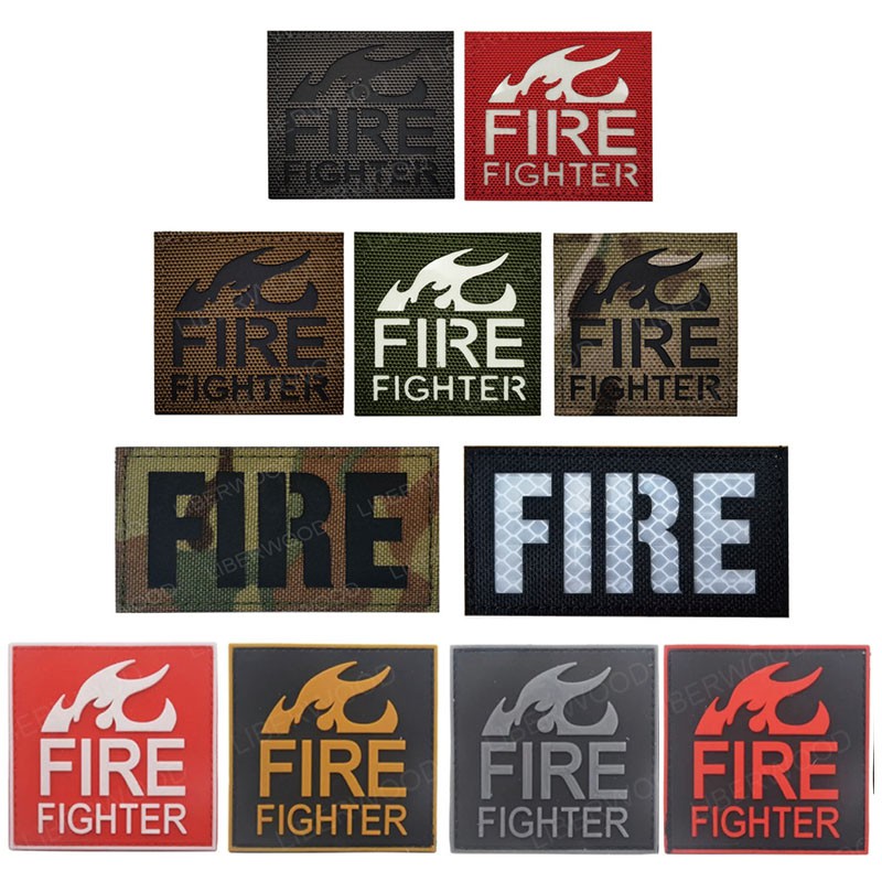 Fire Fighter Rescue Thin Red Line Reflective at Night Glow in the Dark ...