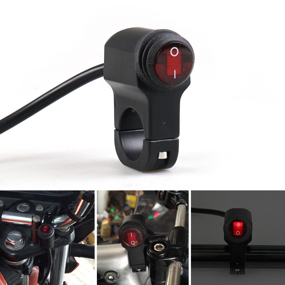 1pc Waterproof 12V Motorcycle Handlebar light On Off Switch Waterproof ...