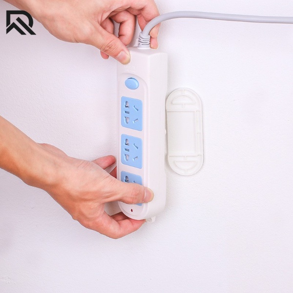 Removable Non-Marking Wall-Mounted Row Plug Holder Fixed Socket Storage ...