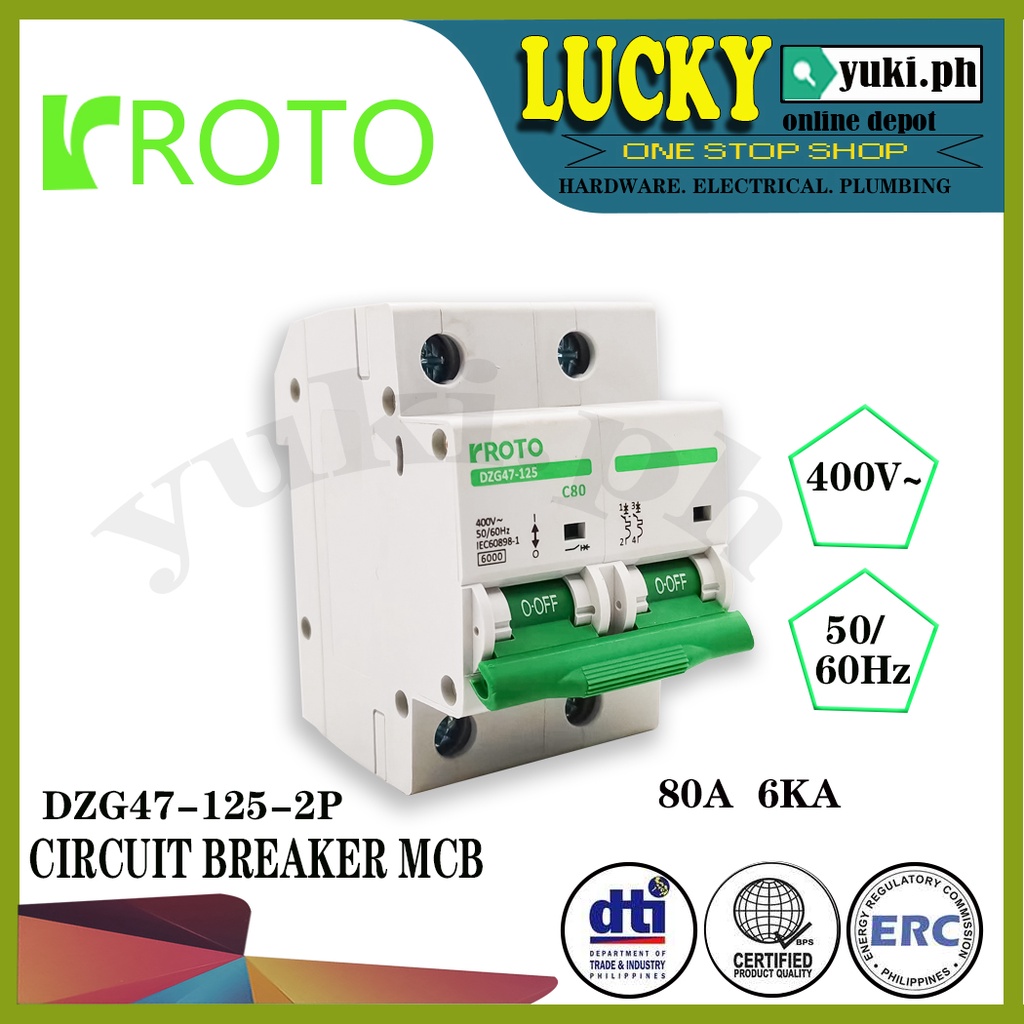 DZG47-125-2P EOPPO/ROTO CIRCUIT MINIATURE CIRCUIT BREAKER (MCB ...