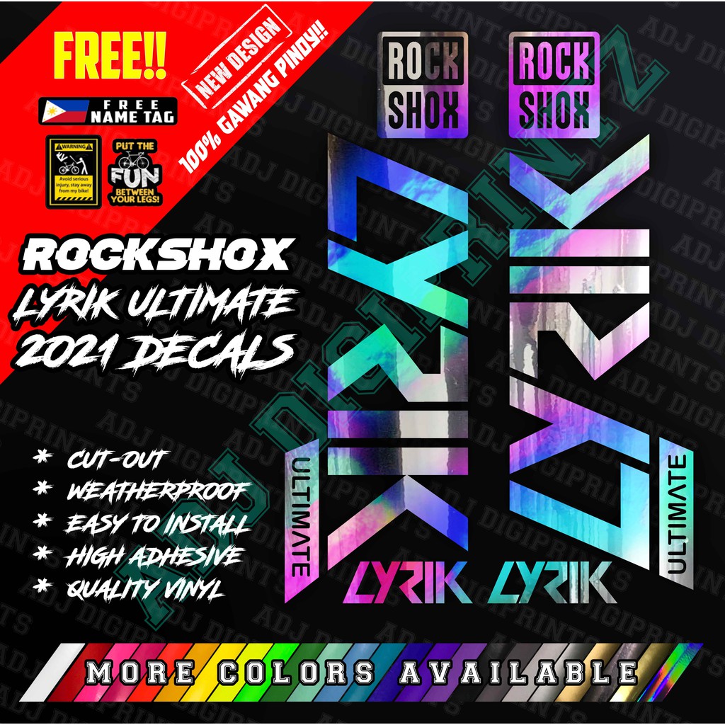 ROCKSHOX LYRIK ULTIMATE 2021 FORK DECALS for MTB CUT-OUT | Shopee ...