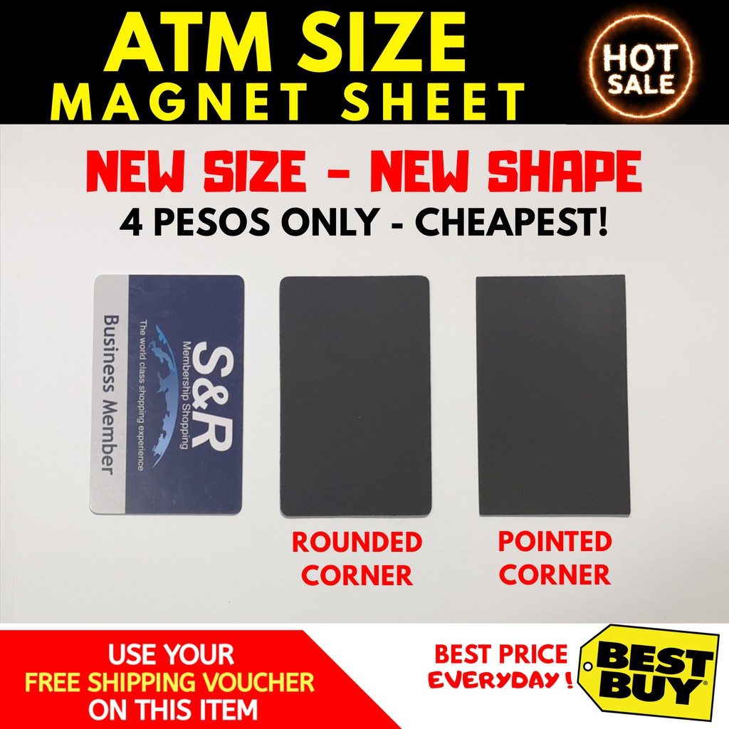 10pcs Magnet ATM Size [4 PESOS] - Rounded/Pointed | Shopee Philippines