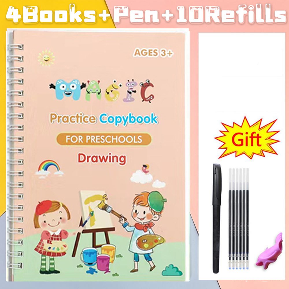 WISDOM MAGIC PRACTICE COPYBOOK AGES 3+（4book one set and pens） | Shopee ...