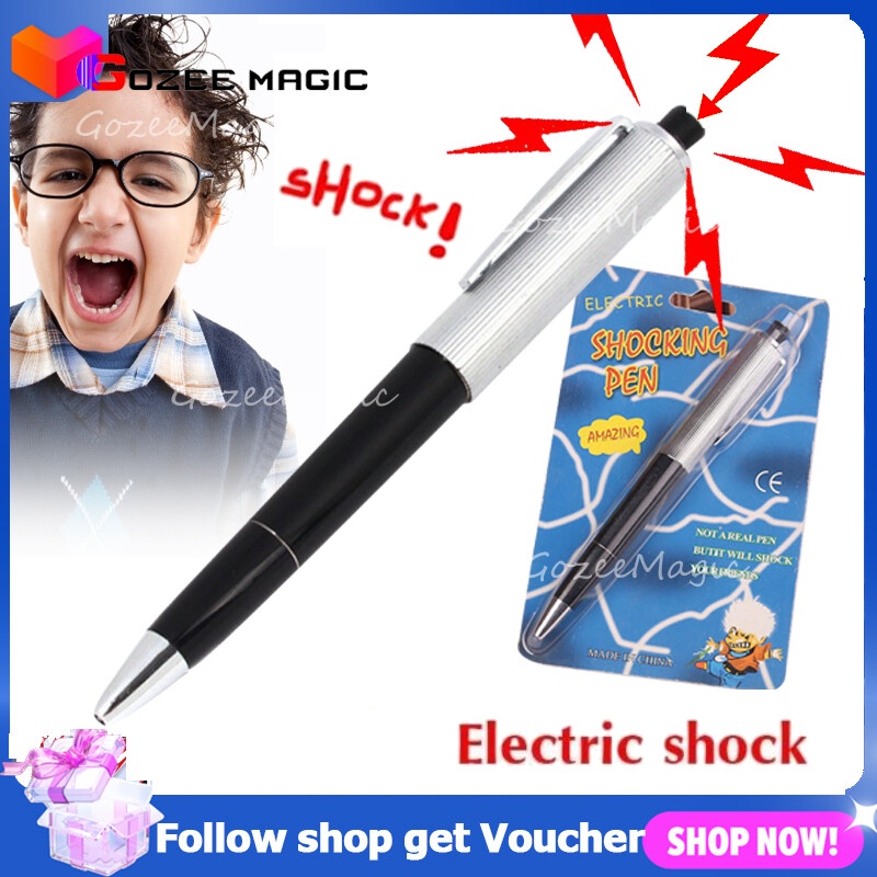 Shocking Electric Shock Novelty Metal Pen Prank Trick Joke Gag Funny ...