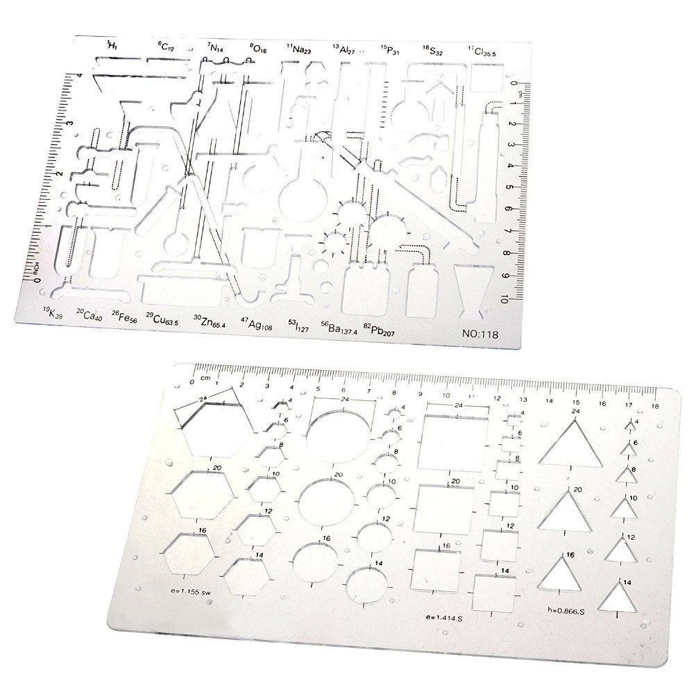Set of 2 Chemistry Chemical Lab Laboratory Geometry Technical Drawing ...