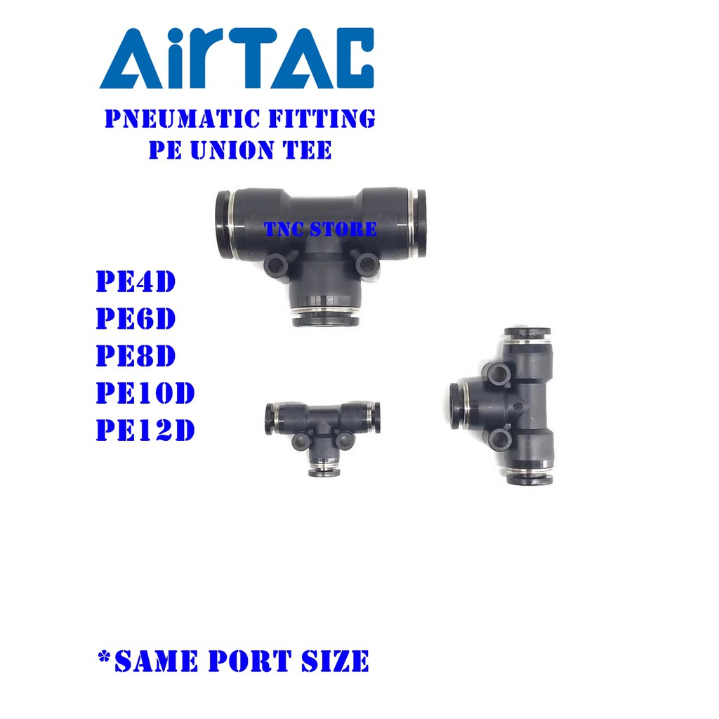 AirTac Pneumatic Fitting PE4D PE6D PE8D PE10D PE12D PE Union 4V210-08 ...
