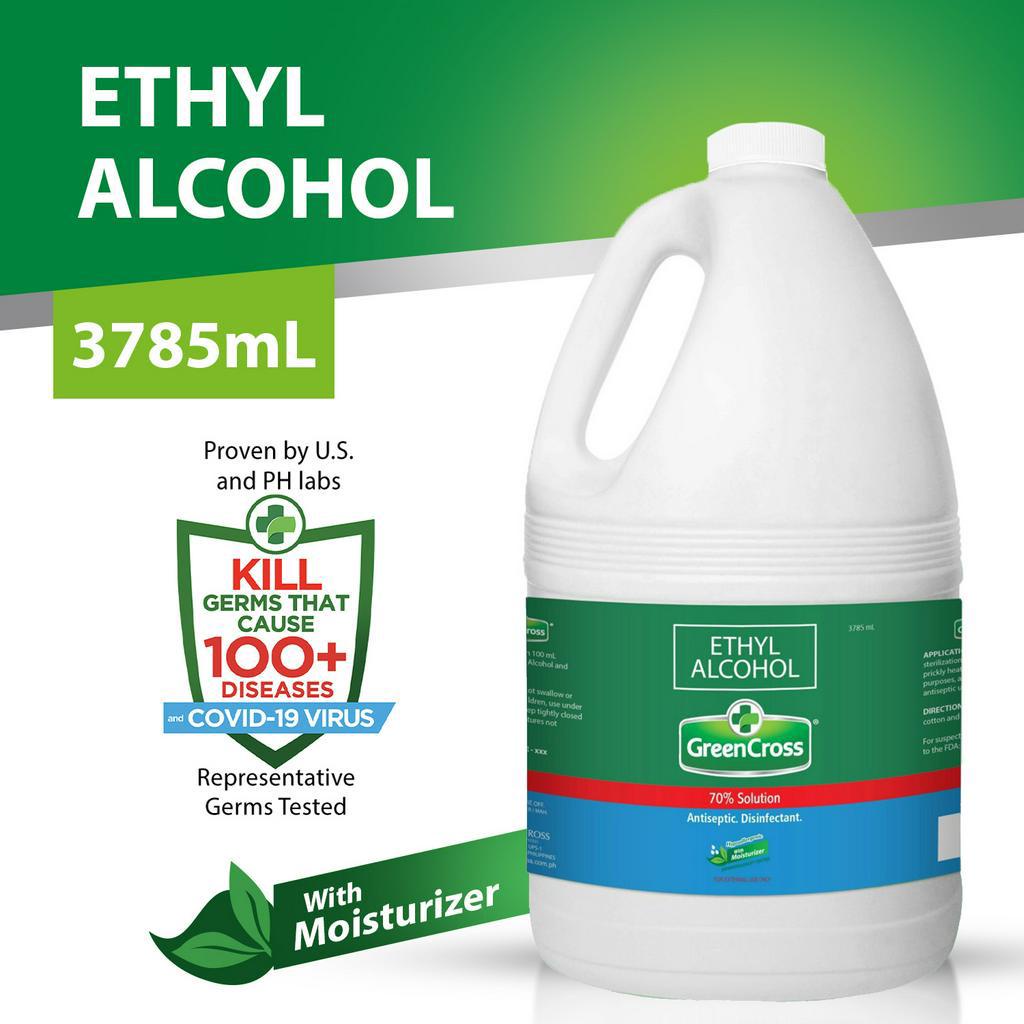 Green Cross Ethyl Alcohol with Moisturizer 70% Solution (3785 mL) | Shopee Philippines