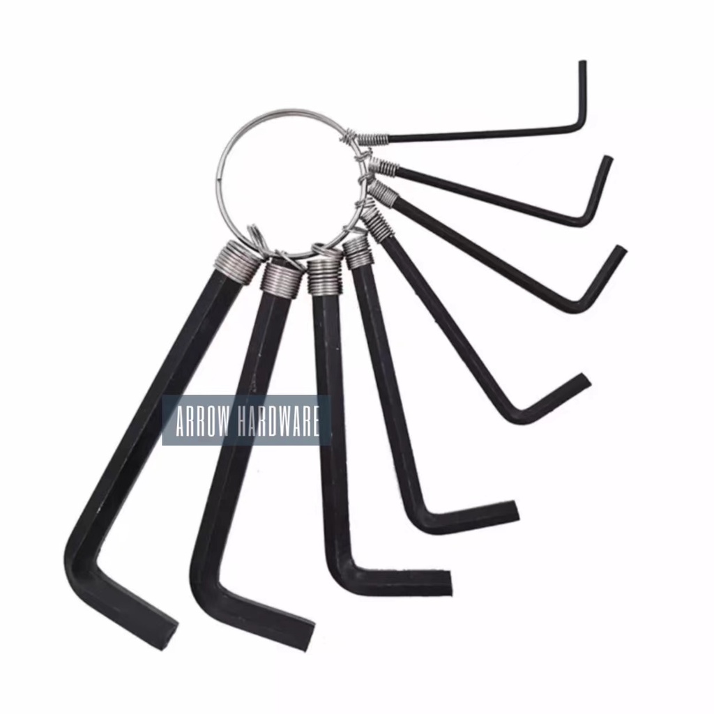 10PCS Hex Key Set On Ring Allen Wrench (1.5,2,2.5,3,4,5,5.5,6,8,10mm ...