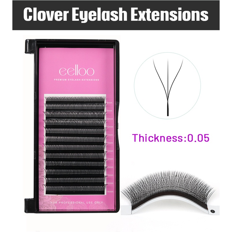 eelloo 12 Rows 3d Lash Extension W Eyelash Clover False Eyelashes ...