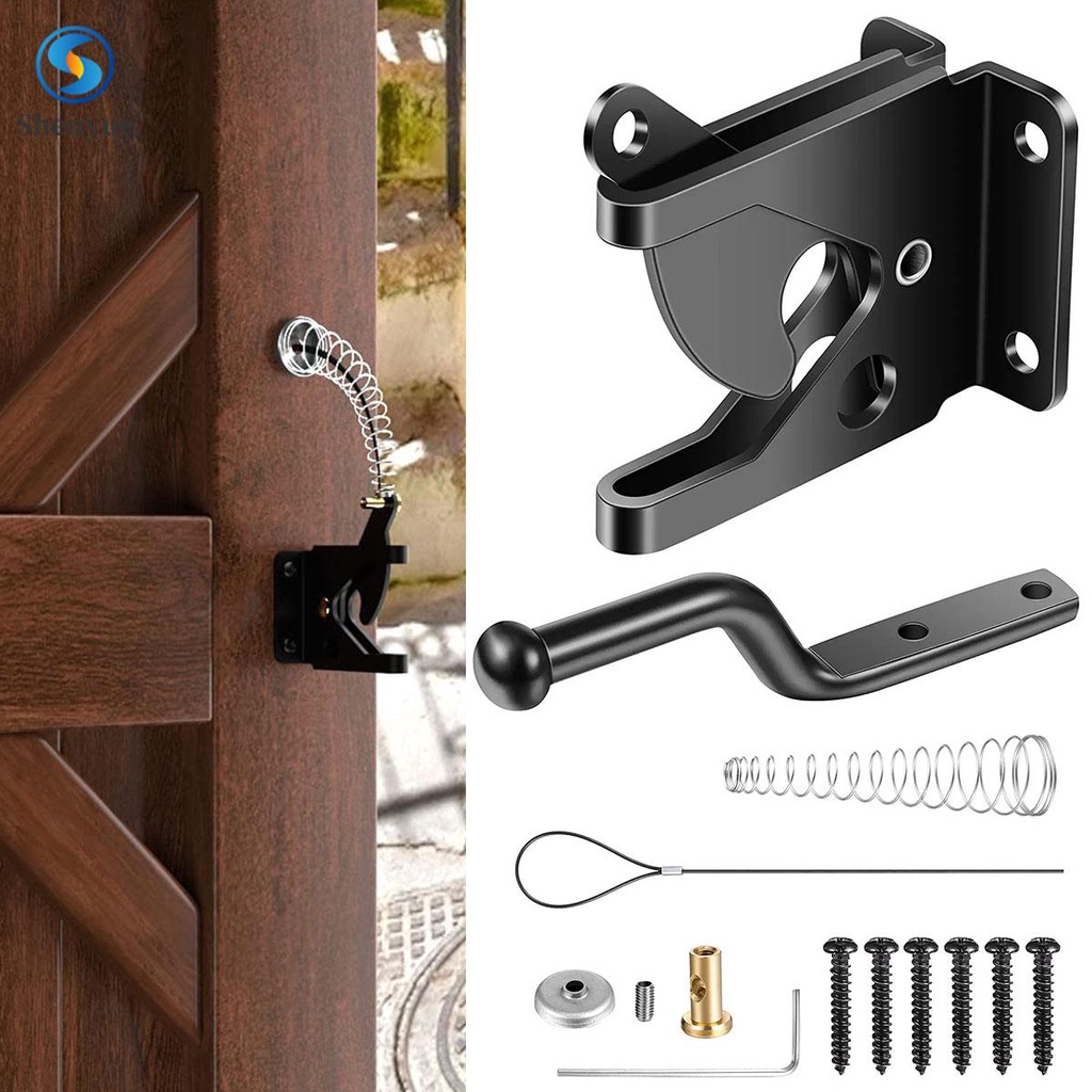 Self-Locking Gate Latch Carbon Steel Post Mounted Fence Gate Latch ...