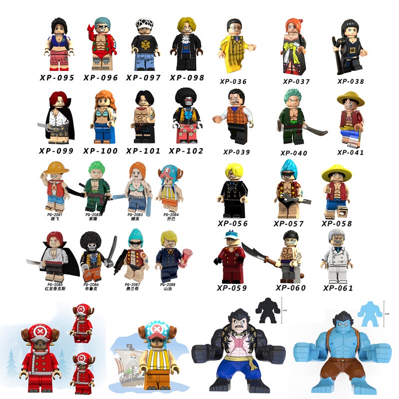 One Piece Anime Series Luffy Zoro Sanji Minifigures Building Blocks ...