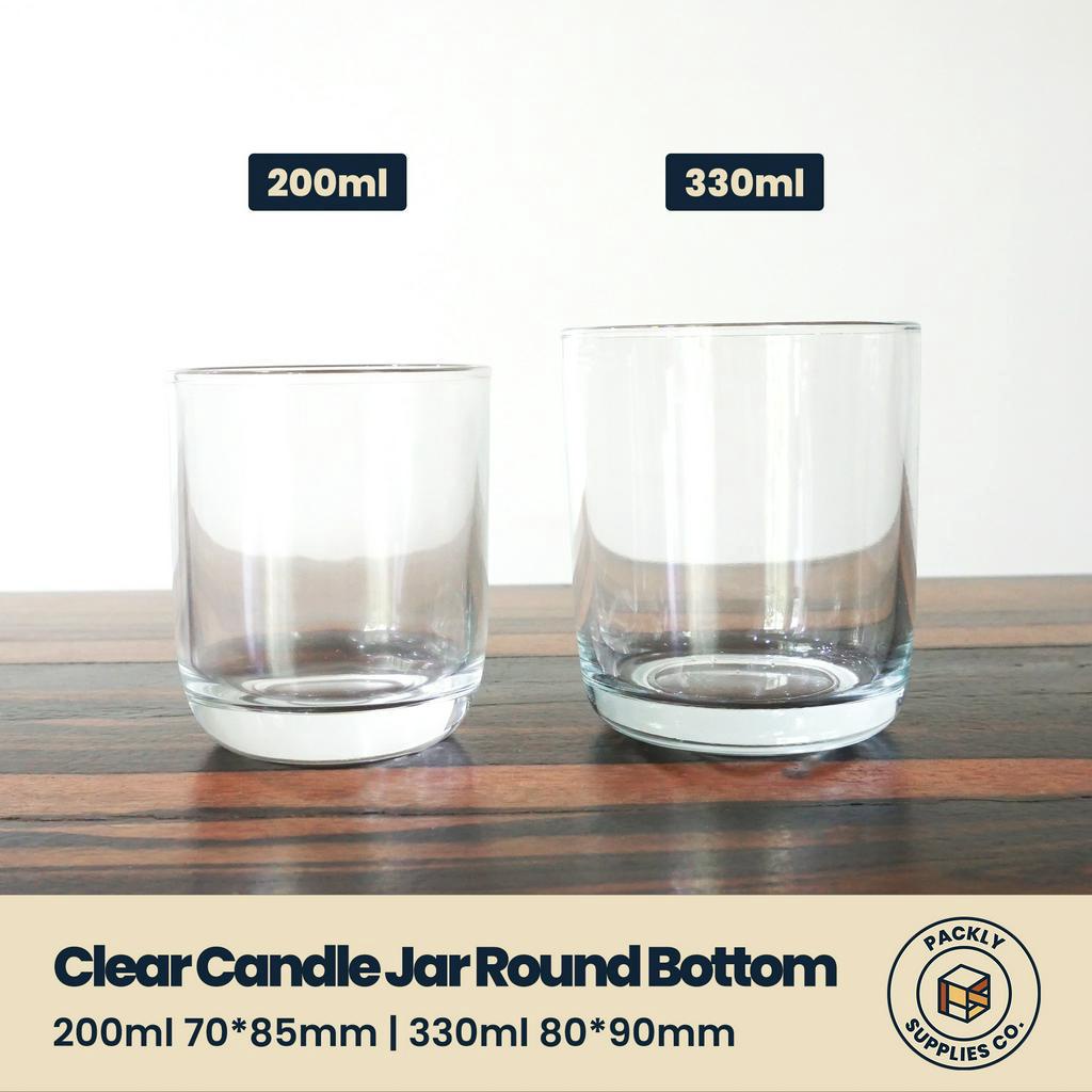 (1PC) Clear Candle Jar Curved Round Bottom 220ml 330ml | Shopee Philippines