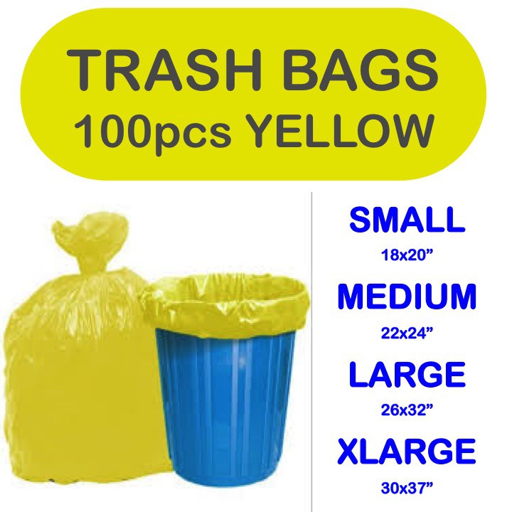 TRASH BAG / GARBAGE BAG YELLOW 100 PCS | Shopee Philippines