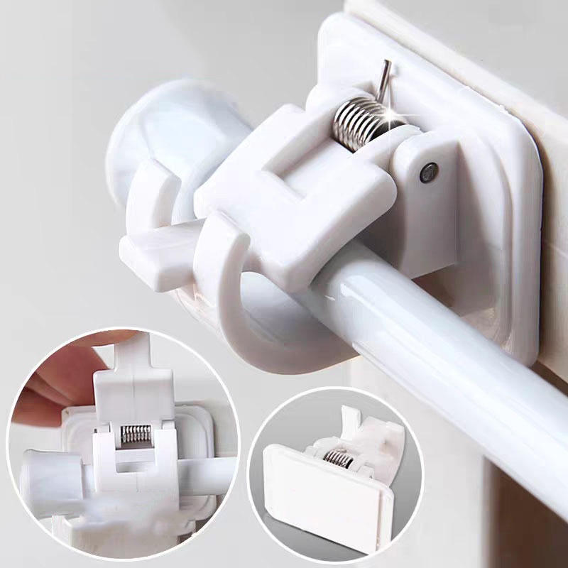 Hanging Rod Clip Wall Curtain Hanging Rod Clamp Hooks Shower Curtain ...