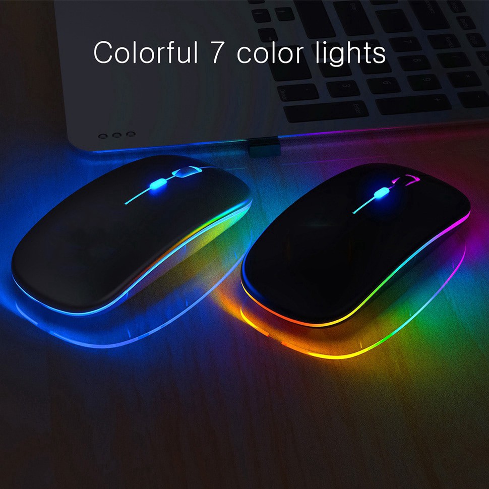 Rechargeable Mouse Wireless Silent LED Backlit Mice USB Optical ...